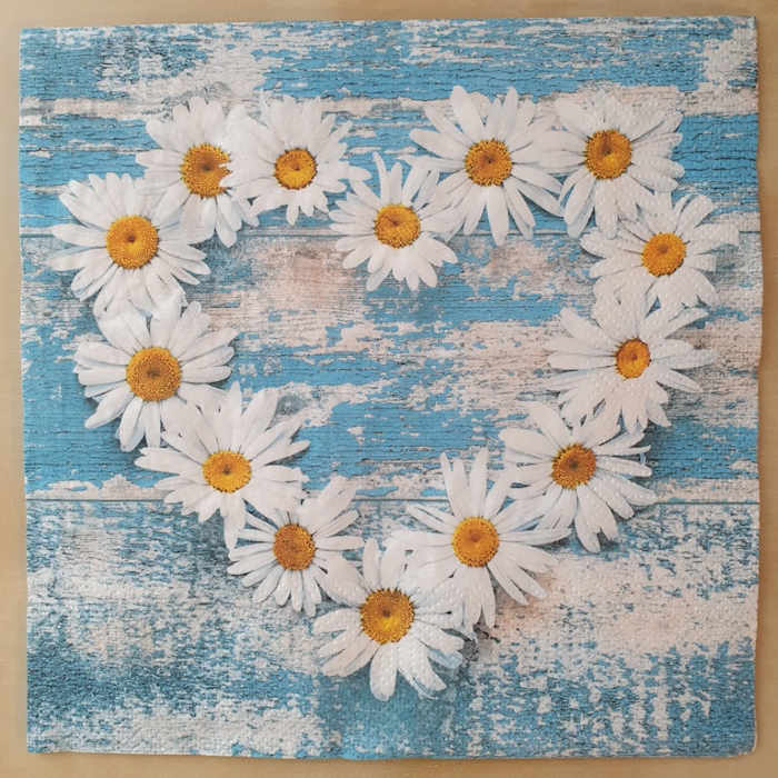 Servietten-Technik.ch - Serviette Daisy Heart